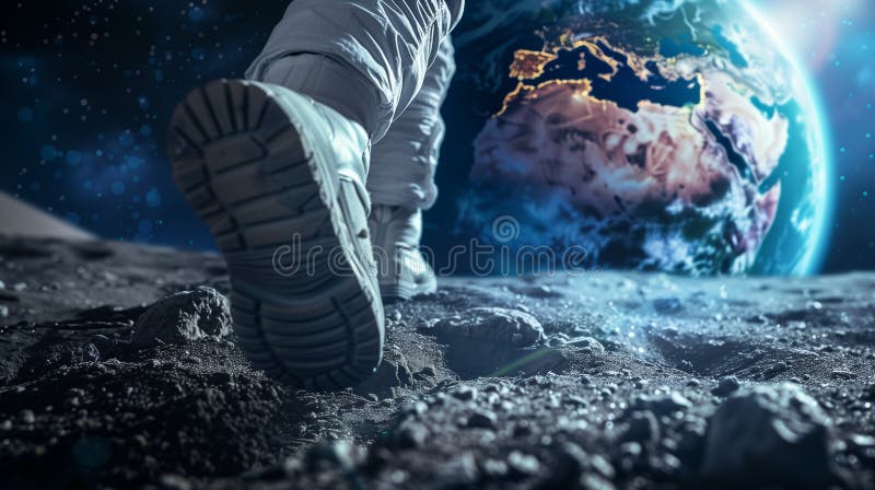 Space Conquest and Back To the Moon Race Concept Image with an ...