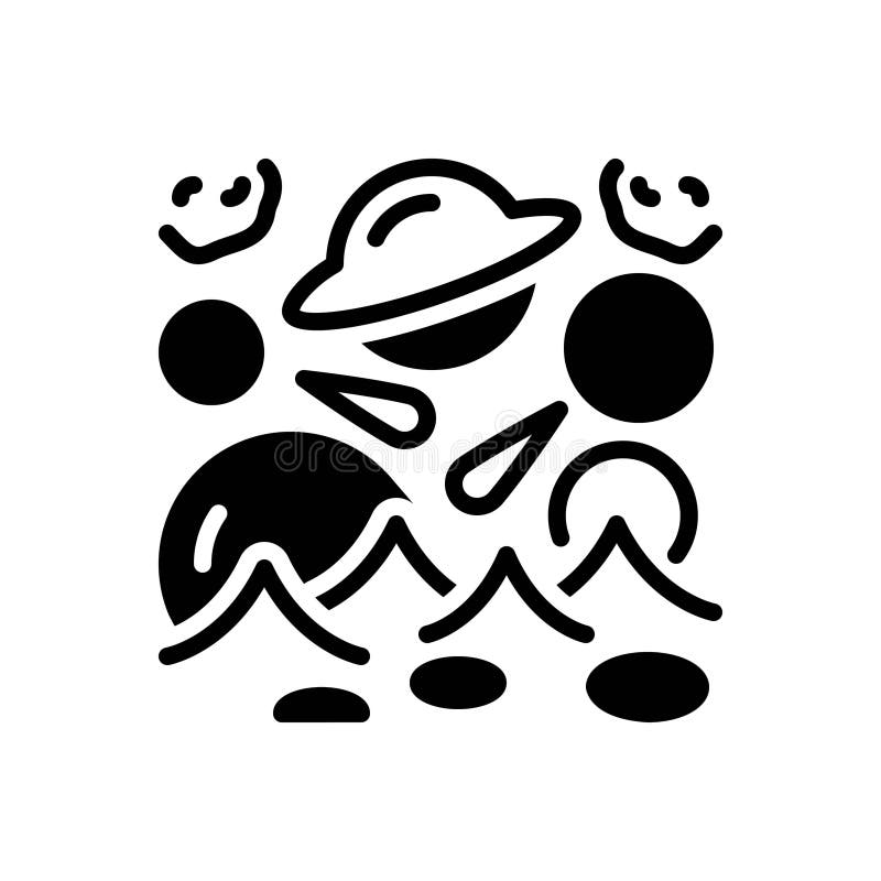 Black Solid Icon for Space Conquest, Conquest and Planet Stock Vector ...