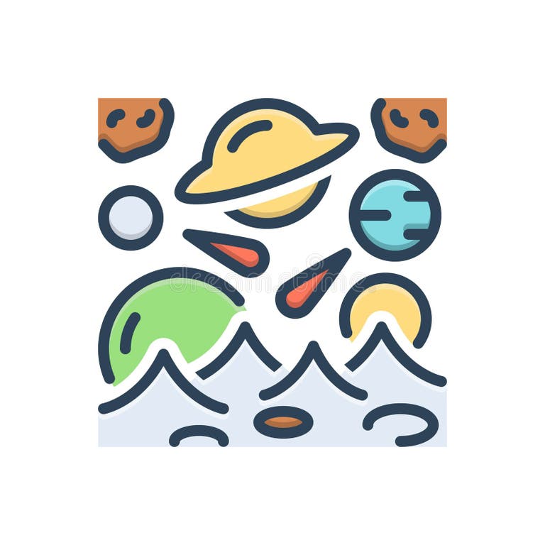 Color Illustration Icon for Space Conquest, Conquest and Planet Stock ...
