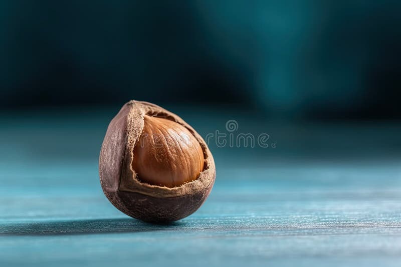 Space Copy Background Wooden Colored Blue Hazelnut Close Stock ...