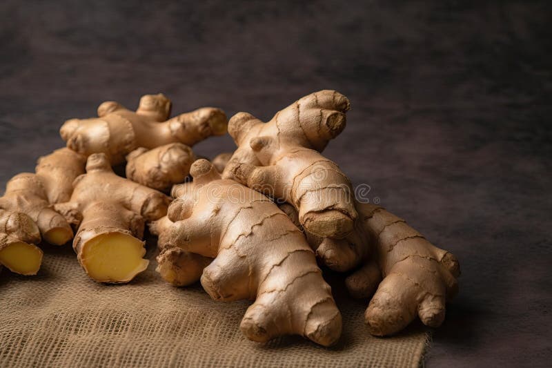 Space Copy Empty Background Textured Brown Roots Ginger Fresh Stock ...