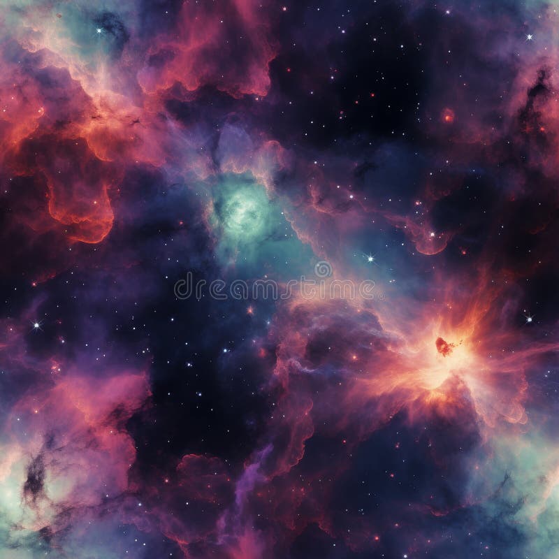Space Cosmic Background of Supernova Nebula and Stars, Glowing ...