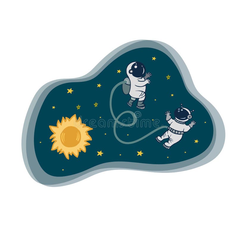 Illustration of Astronauts in Space Suits Exploring Distant Planets ... Illustration of Astronauts in Space Suits Exploring Distant Planets ...