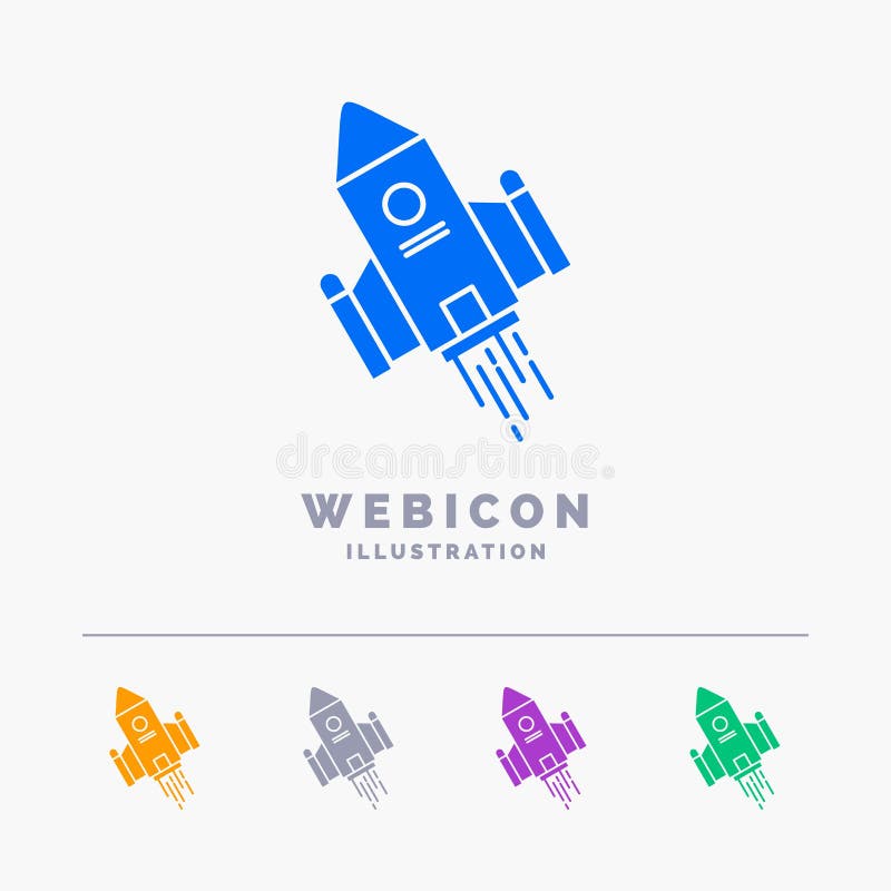 Space Craft, Shuttle, Space, Rocket, Launch 5 Color Glyph Web Icon ...