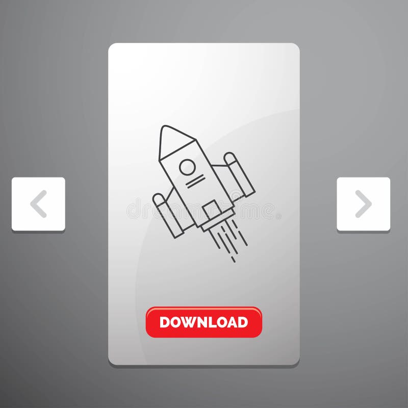 Space Craft, Shuttle, Space, Rocket, Launch Line Icon in Carousal ...