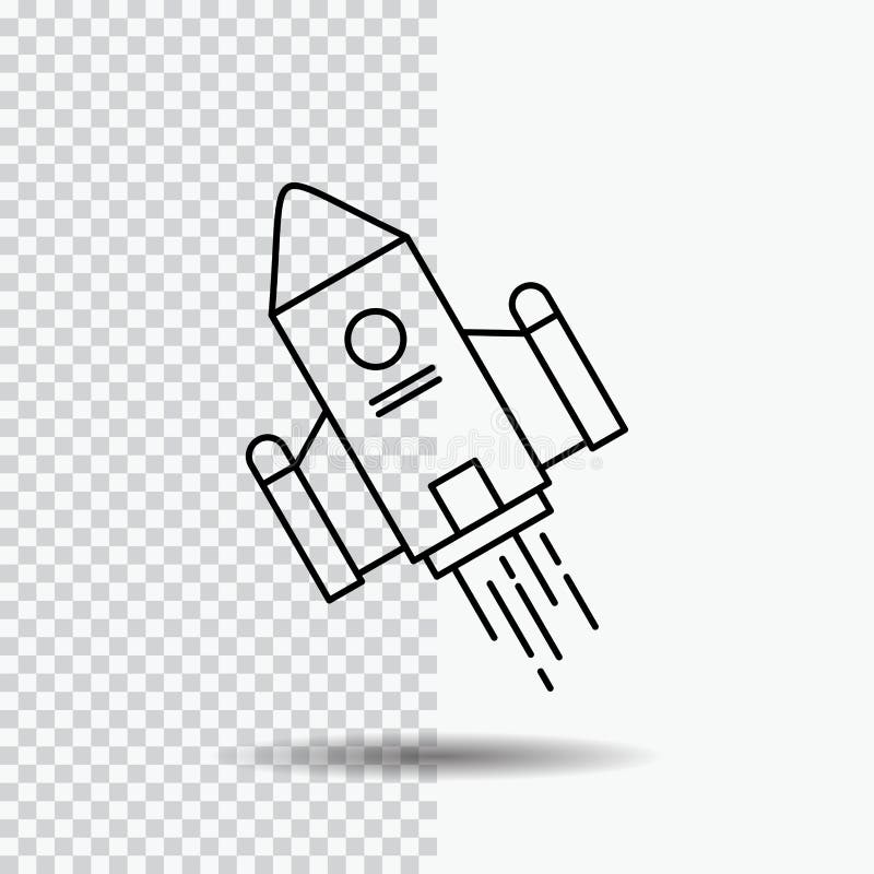 Space Craft, Shuttle, Space, Rocket, Launch Line Icon on Transparent ...