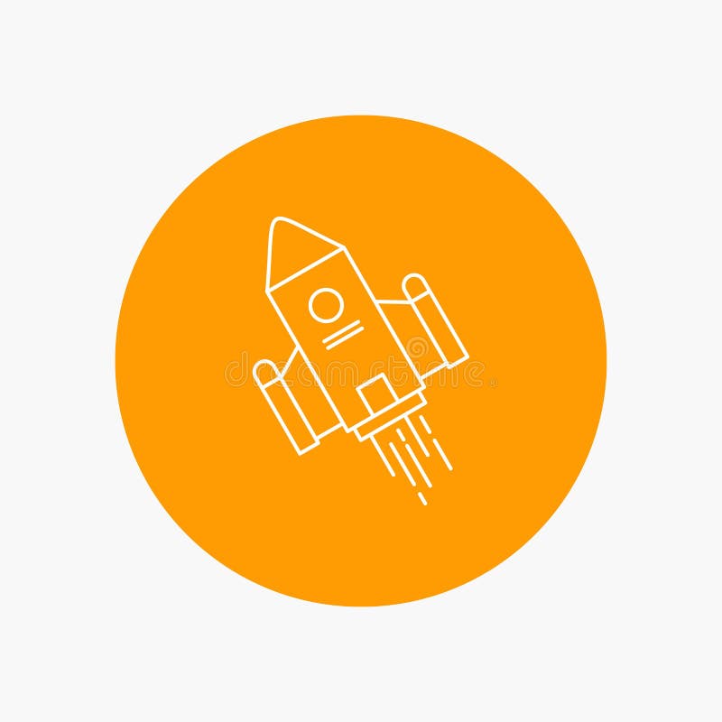 Space Craft, Shuttle, Space, Rocket, Launch White Line Icon in Circle ...