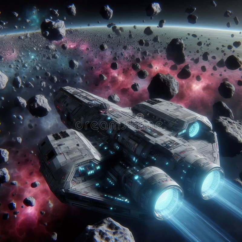 117 144. a Space Cruiser Navigating through a Dense Asteroid Fe Stock ... 117 144. a Space Cruiser Navigating through a Dense Asteroid Fe Stock ...