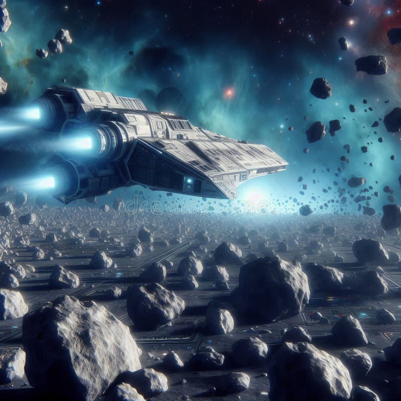 127 144. a Space Cruiser Navigating through a Dense Asteroid Fe Stock ... 127 144. a Space Cruiser Navigating through a Dense Asteroid Fe Stock ...