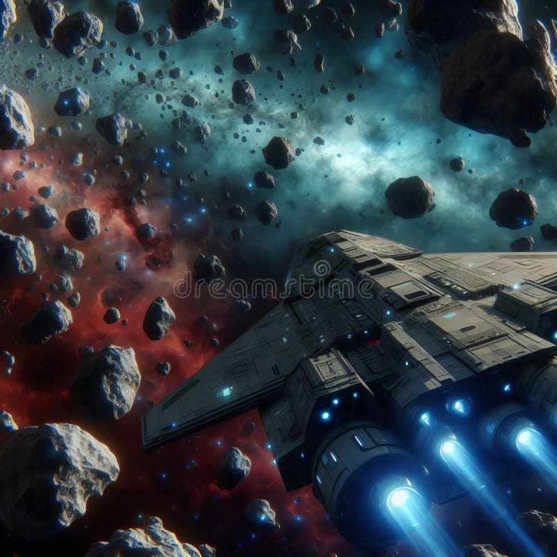 128 144. a Space Cruiser Navigating through a Dense Asteroid Fe Stock ... 128 144. a Space Cruiser Navigating through a Dense Asteroid Fe Stock ...