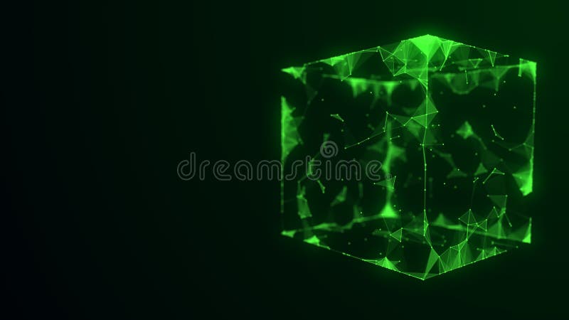 Space Cube. Network Connection Structure Cyberspace with Moving ...