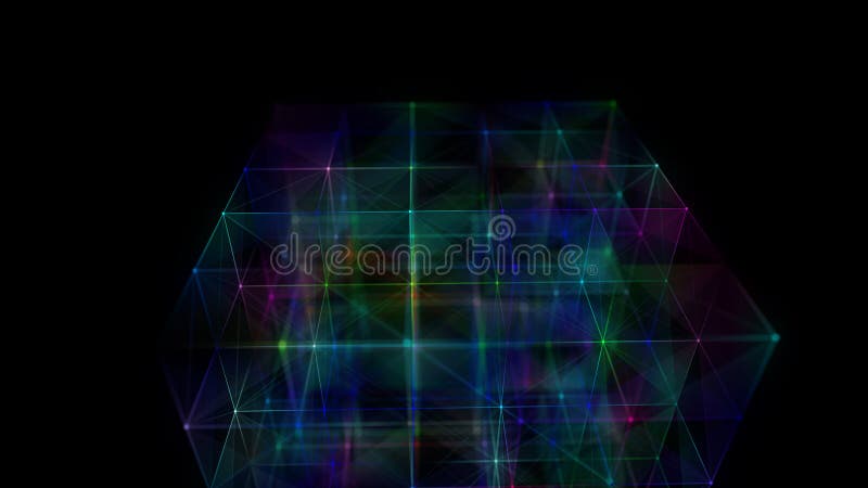 Space Cube. Network Connection Structure Cyberspace with Moving ...