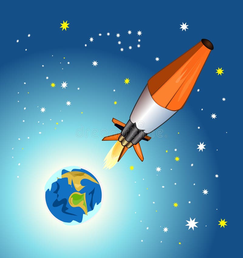 Space Day stock vector. Illustration of flight, size - 19093847
