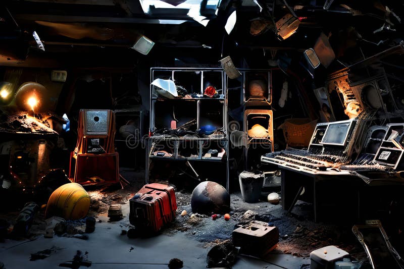 Space Debris a Room Featuring a Collection of Space Debris Inclu Stock ...