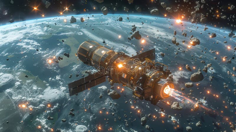 Space Debris Threatening Planet Earth . the Concept of Global Pollution ...