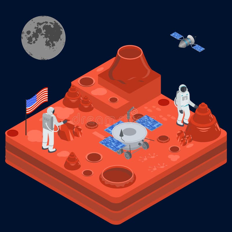 Space Discovery Concept 3d Isometric View. Vector Stock Vector ...