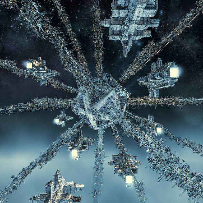 Space dock rendezvous stock illustration. Illustration of space - 94368552