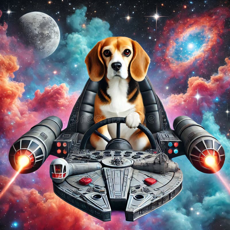 Space Dog on Spaceship Generative for AI Stock Illustration ...