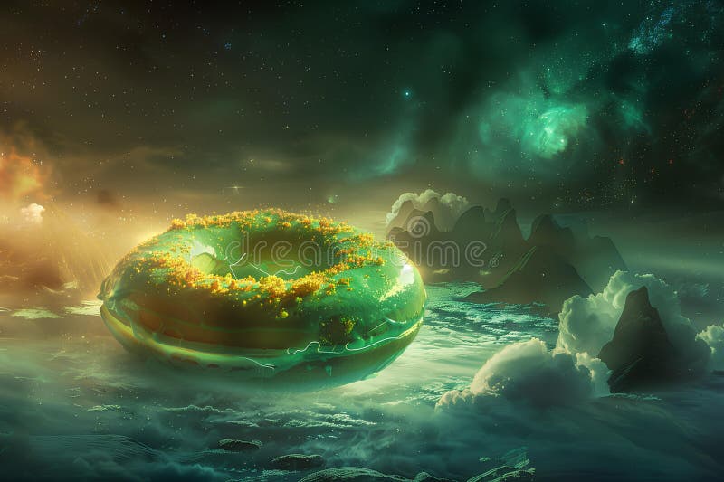 Space donut. Donut Empire stock illustration. Illustration of funny ...