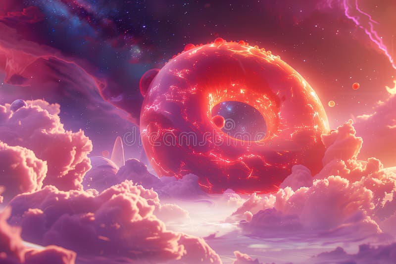 Space donut. Donut Empire stock illustration. Illustration of donut ...