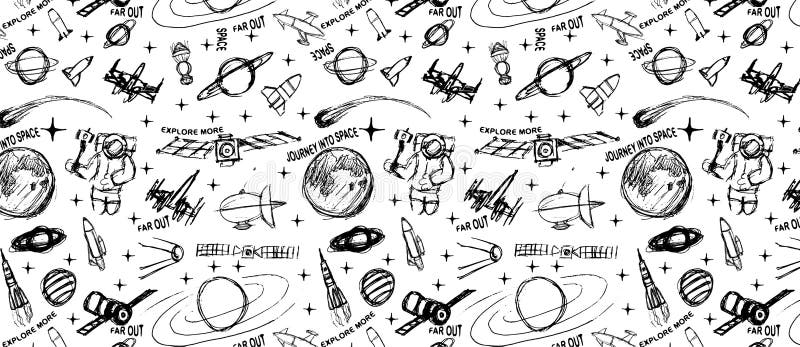 Space Doodle Illustration. Vector Illustration Stock Vector ...
