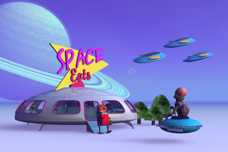 The Alien Eats a Healthy Apple and Banana he is a Vegetarian Stock ...