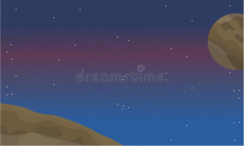 Space Element Landscape at Night Stock Vector - Illustration of weird ...
