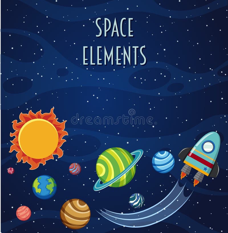 Set of space element stock vector. Illustration of spaceship - 145536599