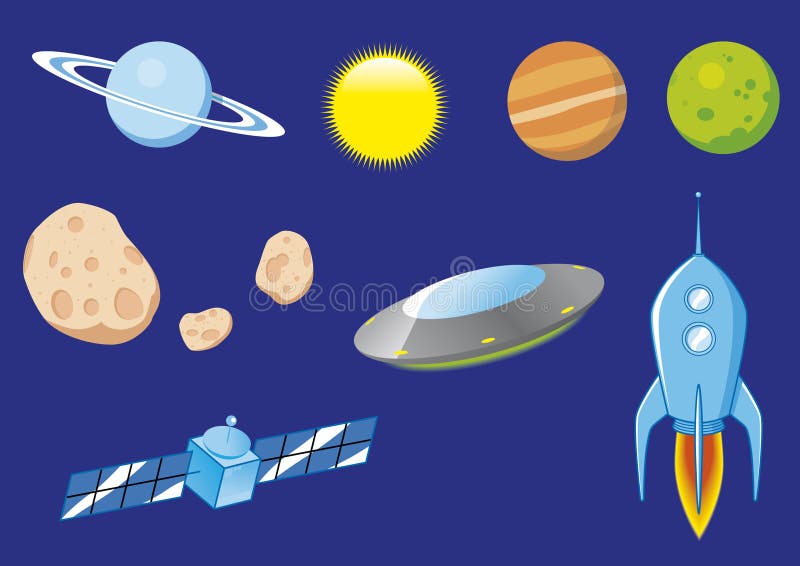Space elements vector set stock vector. Illustration of monster - 7956254