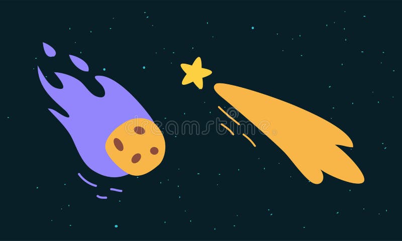 Science Meteor Cartoon Vector Illustration Stock Vector - Illustration ...
