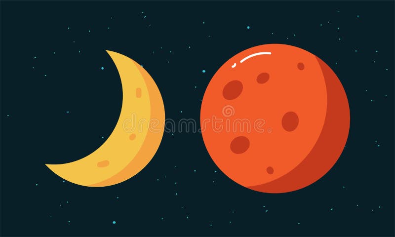 Space Elements Set. Moon and Solar System Planet Cartoon Vector ...