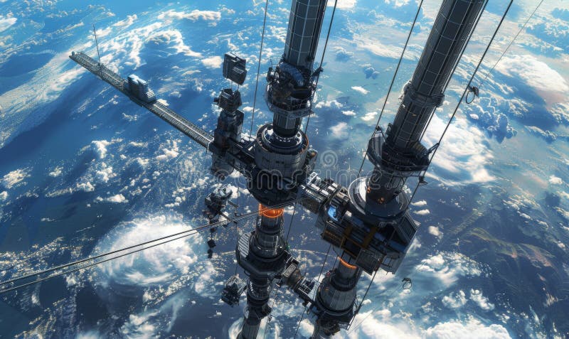 A Space Elevator Extending from Earth To a Geostationary Orbit Station ...