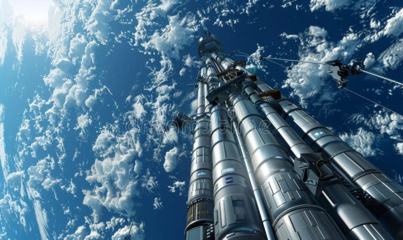 A Space Elevator Extending from Earth To a Geostationary Orbit Station, with Cargo and ...