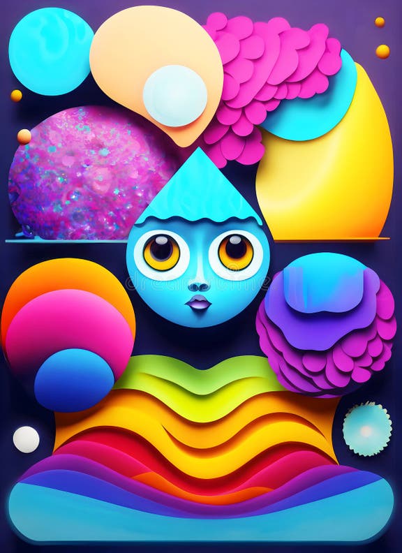 Space Emotive Eyes and Movement Flow, Texture and Layers, Generative AI ...