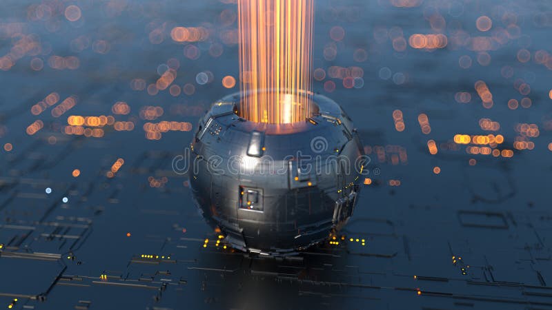 Space Energy Rig 3D Rendering Illustration Stock Illustration ...