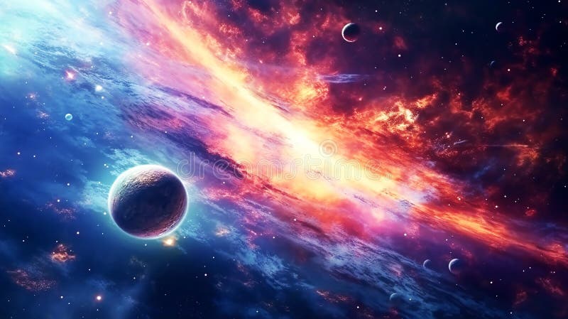 Space Epic Realistic Galaxy Illustration Space Stock Illustration ...