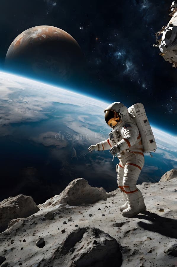 Space Expedition with Astronauts Exploring a New Planet or Station ...