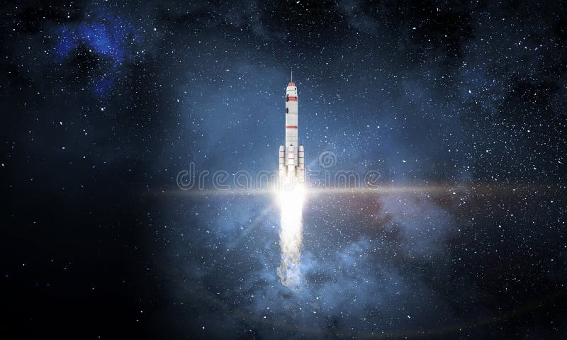 Space Exploration Background . Mixed Media Stock Illustration ...