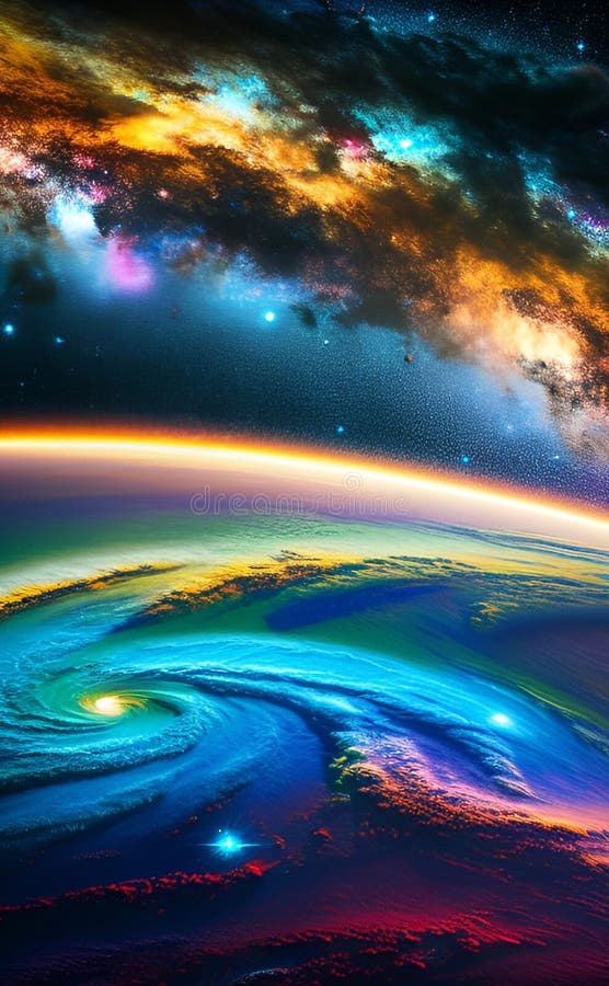 Space Exploration Coloured Background Illustration Artificial ...