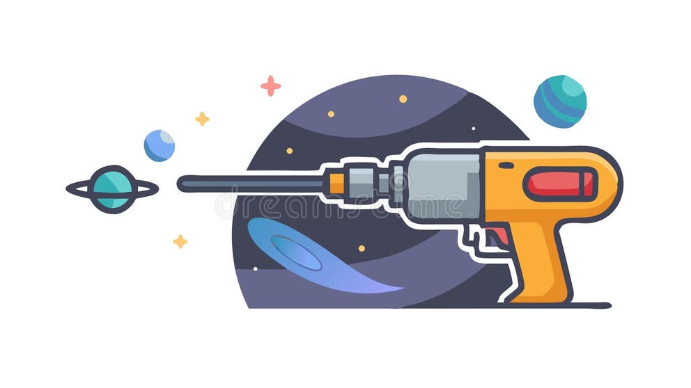 Space Exploration Drill, Planetary Mining, Cosmic Tool, Vector Design ...