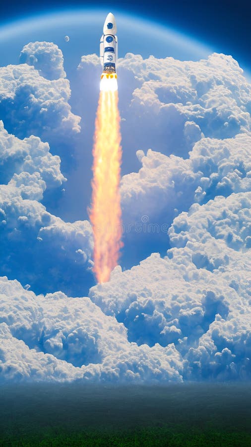 Space Exploration, Human Technology, Space Station, Space Rocket Stock ...