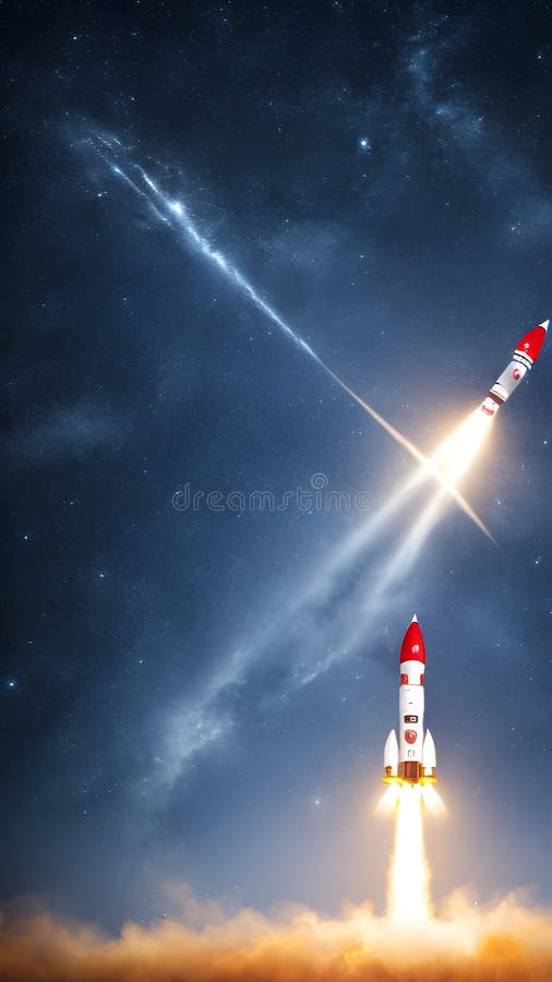 Space Exploration, Human Technology, Space Station, Space Rocket Stock ...