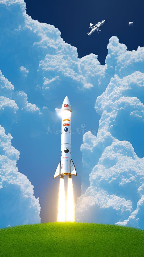 Space Exploration, Human Technology, Space Station, Space Rocket Stock ...