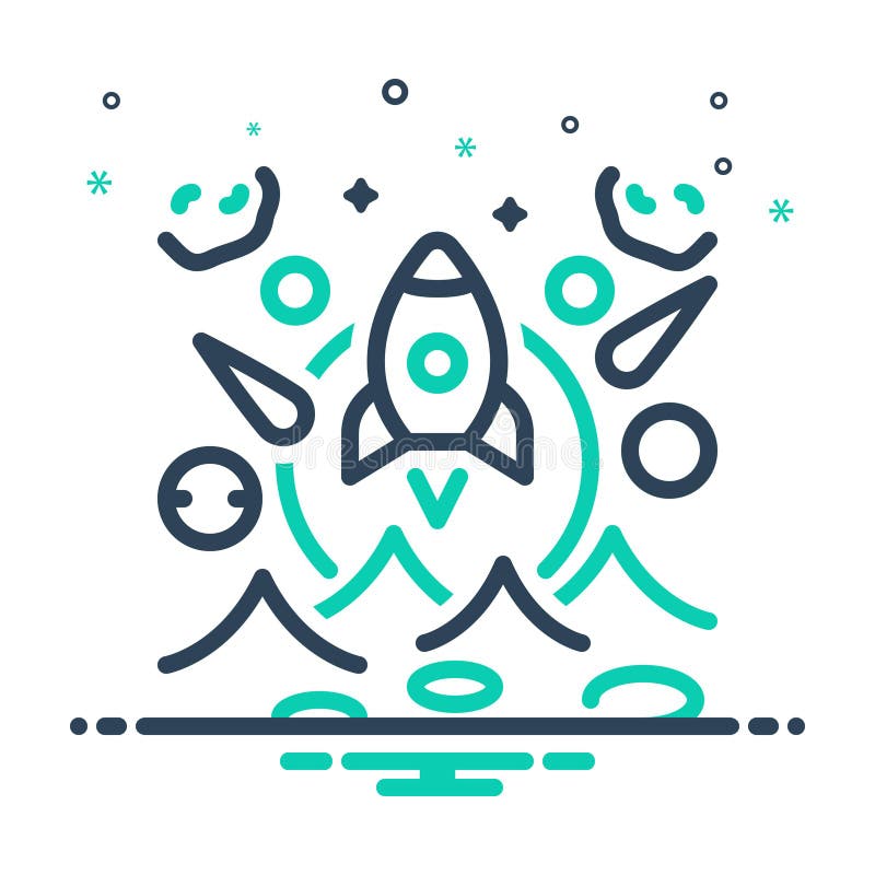 Mix Icon for Space Exploration, Space and Surface Stock Vector ...