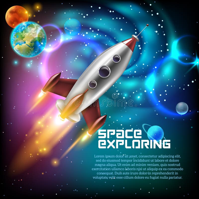Space Exploration Background Stock Vector - Illustration of robotics ...