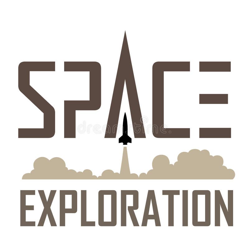 Space Exploration Logo with Brown Text Stock Vector - Illustration of ...