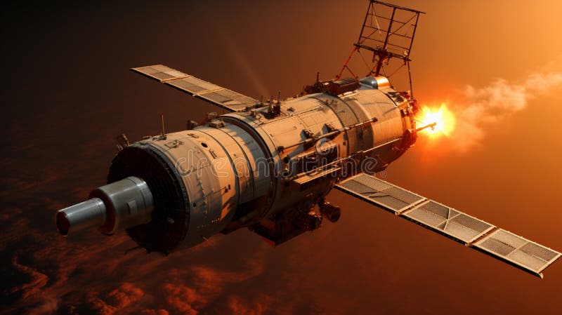 Space Exploration Map of Communication Satellite Signal Transmission ...