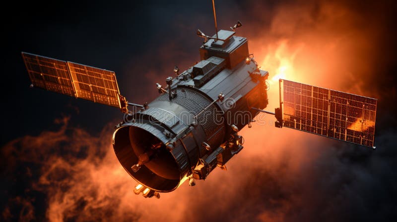 Space Exploration Map of Communication Satellite Signal Transmission ...