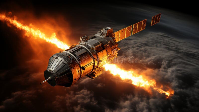 Space Exploration Map of Communication Satellite Signal Transmission ...