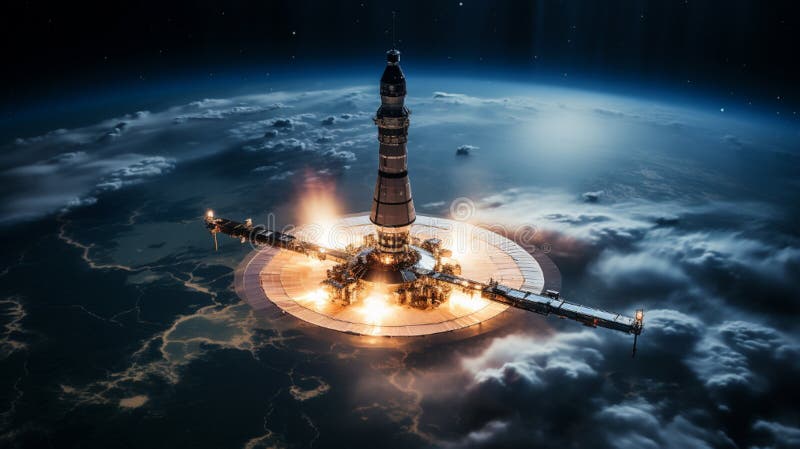 Space Exploration Map of Communication Satellite Signal Transmission ...